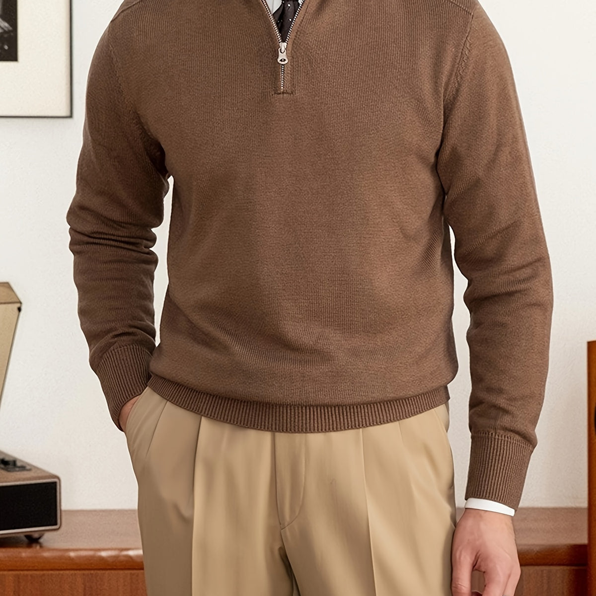 Noble Wear Edinburgh Slim Fit Quarter Zip Sweater